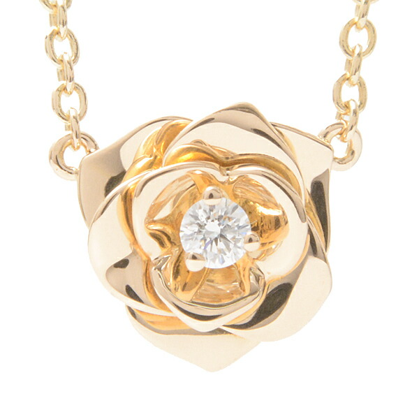 【楽天市場】ピアジェ ネックレス レディース 1Pダイヤ ネックレス ローズ モチーフ ペンダント イエローゴールド PIAGET 750YG ...