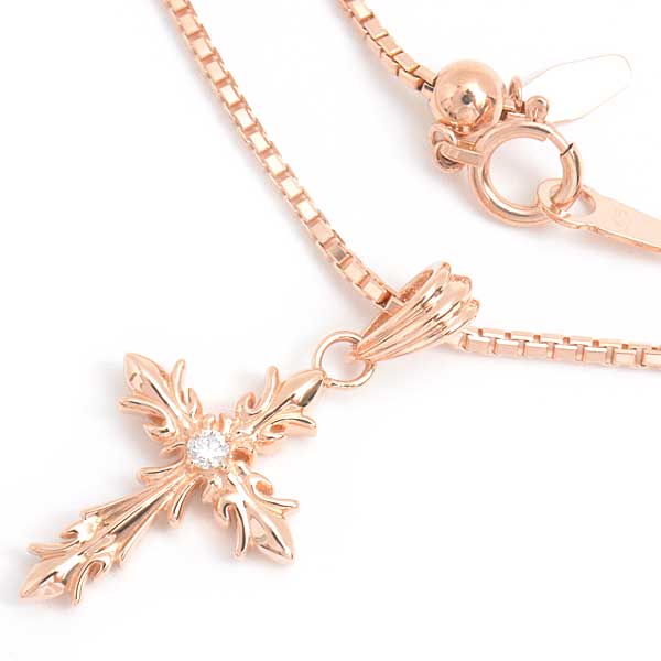 【楽天市場】ゆきざき ネックレス レディース メンズ レガリア クロス 1Pダイヤ ペンダント D0.03ct ピンクゴールド ...