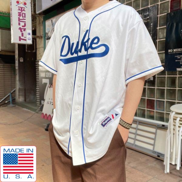 【楽天市場】新品 USA製 Duke 大学 ベースボールシャツ 白系 XL カレッジ物 Majestic ユニフォーム デッドストック ...