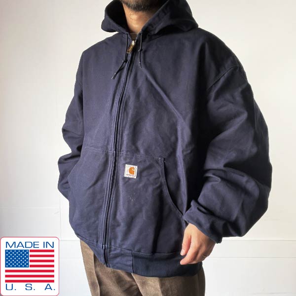 【楽天市場】美品 USA製 carhartt カーハート J131 DNY アクティブジャケット 紺系 3XL-R 裏サーマル 大きいサイズ ...