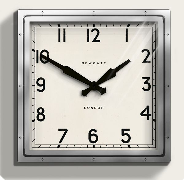【楽天市場】ニューゲート 壁掛け時計 QUAD WALL CLOCK クロ—ム QUAD42CH NEWGATE掛け時計 アンティーク仕上げ ...