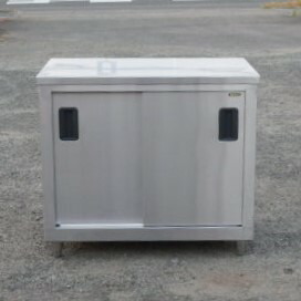 【楽天市場】【中古】タニコー 業務用 ステンレス 扉付き 作業台 調理台 W90 D60 H80cm 厨房 TX-WCT-90NB 片面 引違戸 食器庫 BH-096N さび ビス穴：良品厨房 ...
