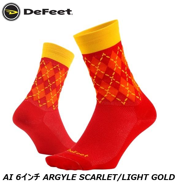 【楽天市場】DeFeet ディフィート AI 6インチ ARGYLE SCARLET/LIGHT GOLD サイクルソックス 靴下：サイクルロード