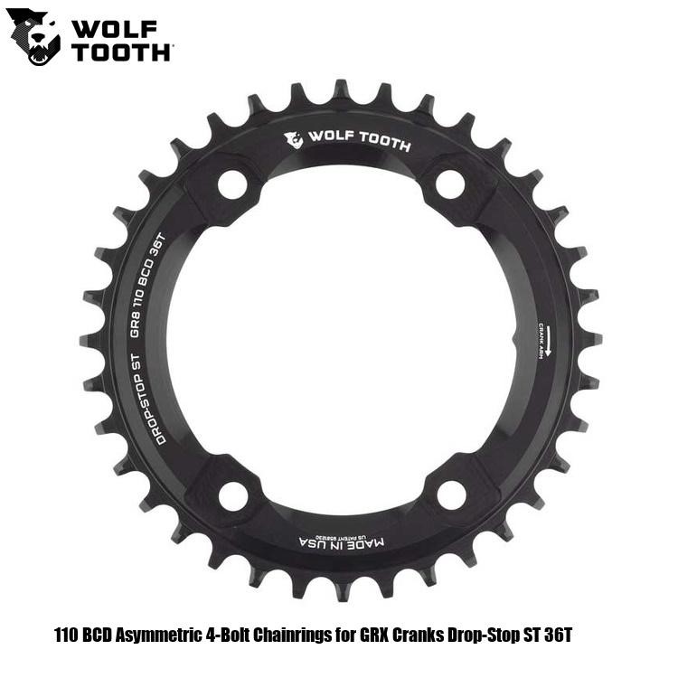 【楽天市場】WOLF TOOTH ウルフトゥース 110 BCD Asymmetric 4-Bolt Chainrings for GRX ...