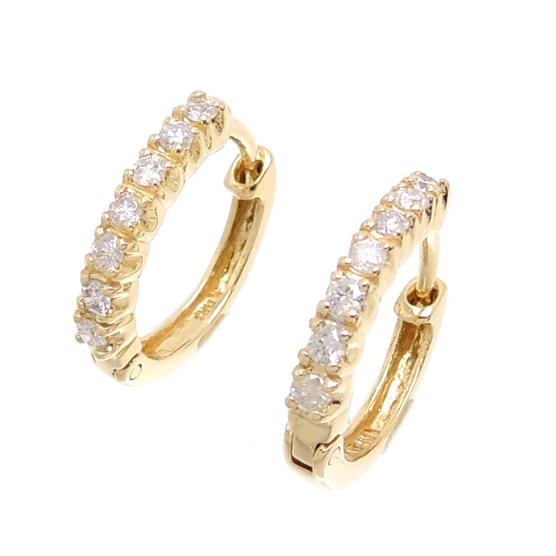 【楽天市場】【飯能本店】 ノンブランド K18 0.15ct ダイヤモンド フープ レディース ピアス K18ゴールド DH75548【大黒屋質店出品】 【中古】【送料無料】【店頭受取対応商品 ...