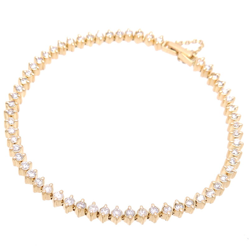 【楽天市場】【銀座店】 ノンブランド K18 2.01ct ダイヤモンド テニス レディース・メンズ ブレスレット K18ゴールド DH75948【大黒屋質店出品】 【中古】【送料無料】【店頭 ...