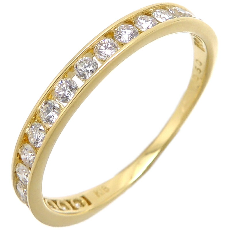 【楽天市場】【飯能本店】 ノンブランド K18 0.50ct ダイヤモンド ハーフ エタニティ メンズ リング・指輪 K18ゴールド 17号 DH76936【大黒屋質店出品】 【中古】【送料 ...