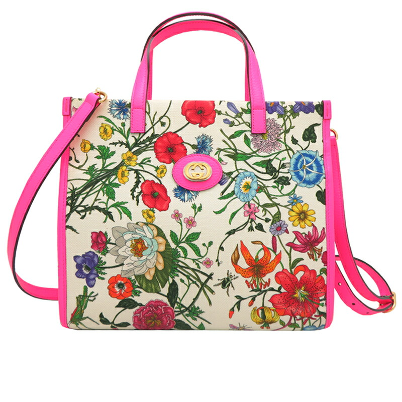 【楽天市場】【飯能本店】 グッチ レディース ハンドバッグ 550141 レザー フラワー(ホワイト系 xピンク系 ) DH87844【大黒屋 ...