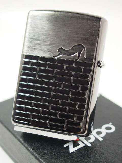 【楽天市場】ジッポーライター： Zippo Cat キャットウォーク ネコ 猫 【ブラックニッケル】 ☆両面加工☆ ねこ キャット エッチング ...