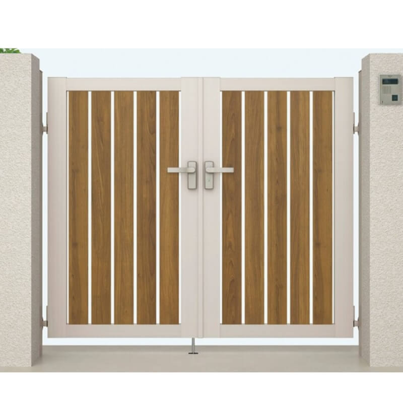 【楽天市場】開き門扉AB ウッディTS2型両開き 柱使用 呼称09-12 扉寸法W1800(900+900)×H1200mm リクシル ...