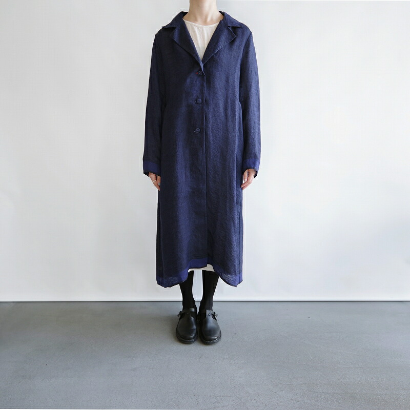 【楽天市場】【新品】 エカ eka ELDER JACKET ネイビー リネンコート M【中古】【52L02】【高価買取中】：ブランド古着買取drop