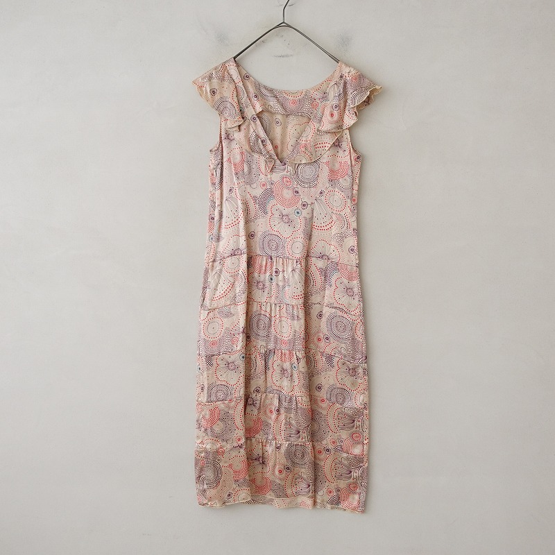 【楽天市場】マークジェイコブス MARC JACOBS シルクプリントティアードノースリワンピース 4 【中古】【71H42】：ブランド古着 ...
