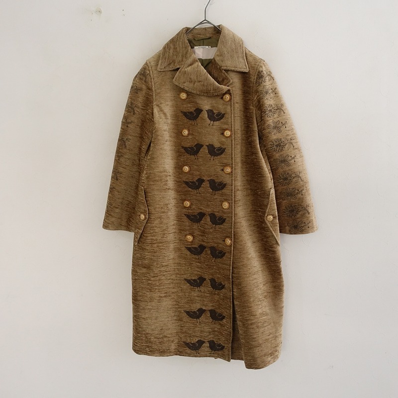 【楽天市場】ミナペルホネン mina perhonen tori to hanaエンブロイダリーダブルブレストコート 【中古】【80C52】【80C52】：ブランド古着買取drop