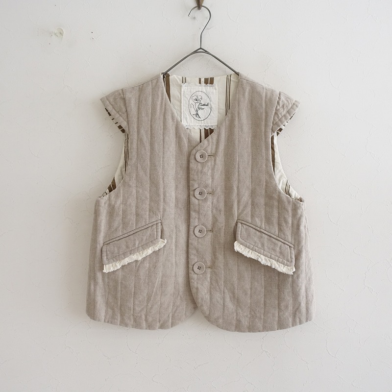 【楽天市場】コトリ Cottoli キャップスリーブリネンキルティングベスト 【中古】【61G52】：ブランド古着買取drop