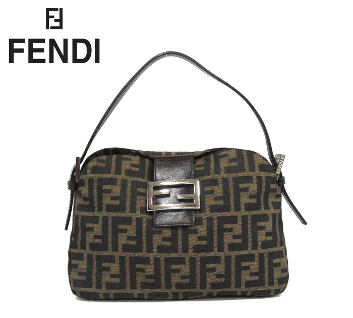 【楽天市場】【FENDI】フェンディ ズッカ柄 ワンショルダーバッグ ハンド Fロゴ キャンバス×レザー 茶 ブラウン系 シルバー金具 ...