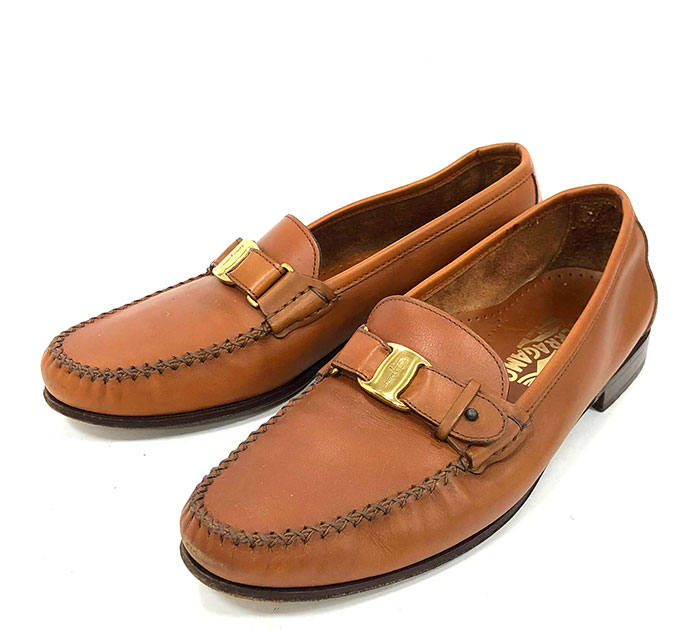 【楽天市場】【Salvatore Ferragamo】サルヴァトーレフェラガモ ヴァラ レザー スリッポン ローファー ブラウン サイズ8 1 ...