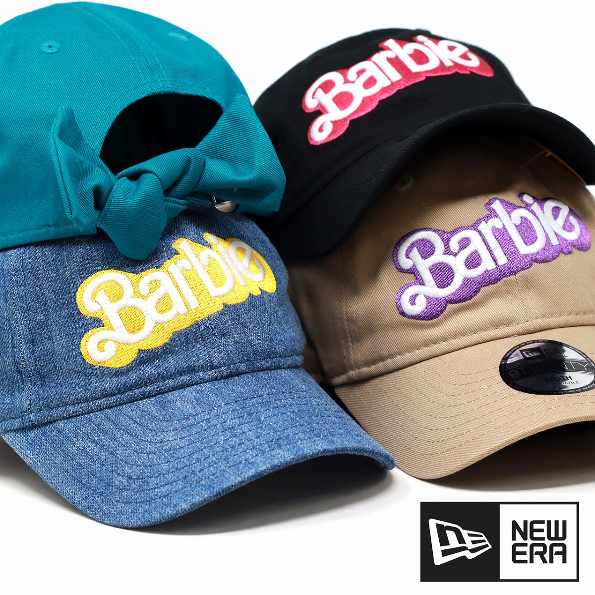 【楽天市場】キッズ ニューエラ バービー ロゴ リボンストラップ キャップ キッズサイズ Youth 9TWENTY Barbie ロゴ ...