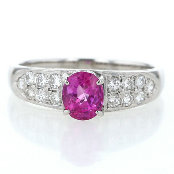 【楽天市場】Pt850 Pm プラチナ リング 非加熱ピンクサファイア 1.042ct ダイヤ 0.28ct ノンヒート パヴェ 指輪 14.5号【新品仕上済】【zz】【中古】【送料無料 ...