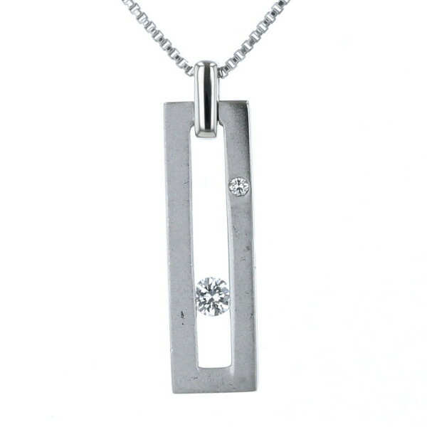 【楽天市場】Pt900 Pt850 プラチナ ネックレス ダイヤモンド0.06ct/0.01ct レクタングル スクエア バー つや消し 40cm【新品仕上済】【af】【中古】【送料無料 ...