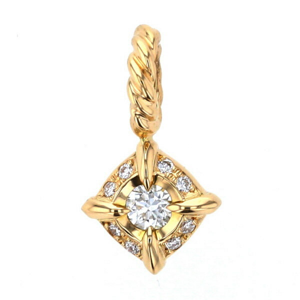 【楽天市場】SJX K18YG イエローゴールド ペンダントトップ ダイヤモンド0.16ct ダイヤモンドチャーム ひし形 現行品【新品仕上済】【zz】【中古】【送料無料 ...
