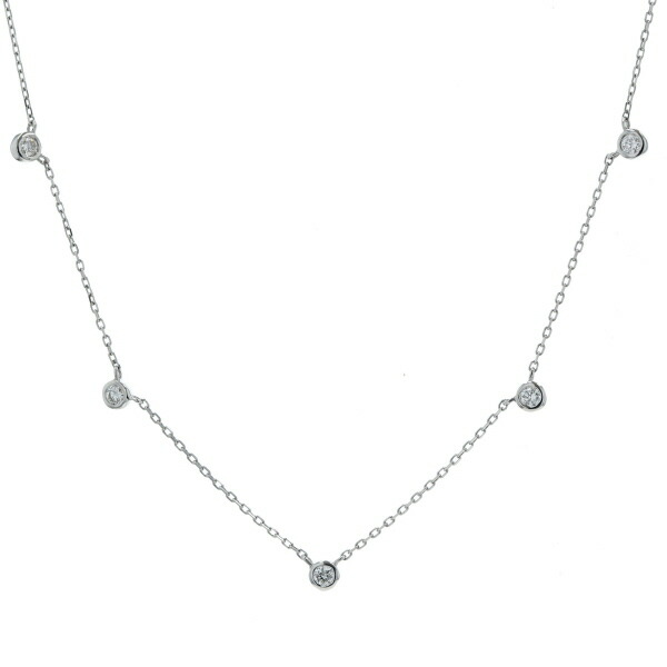 【楽天市場】Pt900 Pt850 プラチナ ネックレス ダイヤモンド0.21ct 5石 ステーションチェーン シンプル 45cm【新品仕上済】【zz】【中古】【送料無料 ...