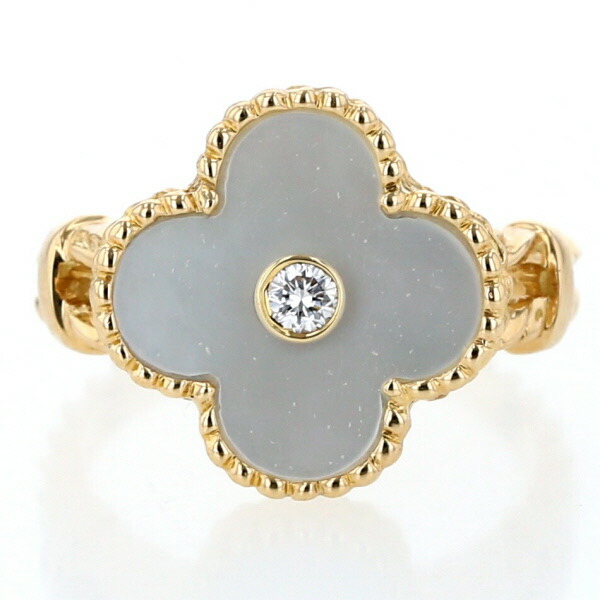 【楽天市場】VanCleef & Arpels ヴァンクリ VCA ヴィンテージ アルハンブラ K18YG ゴールド リング シェル ダイヤ 花 フラワー 指輪 8号【新品仕上済】【zz ...