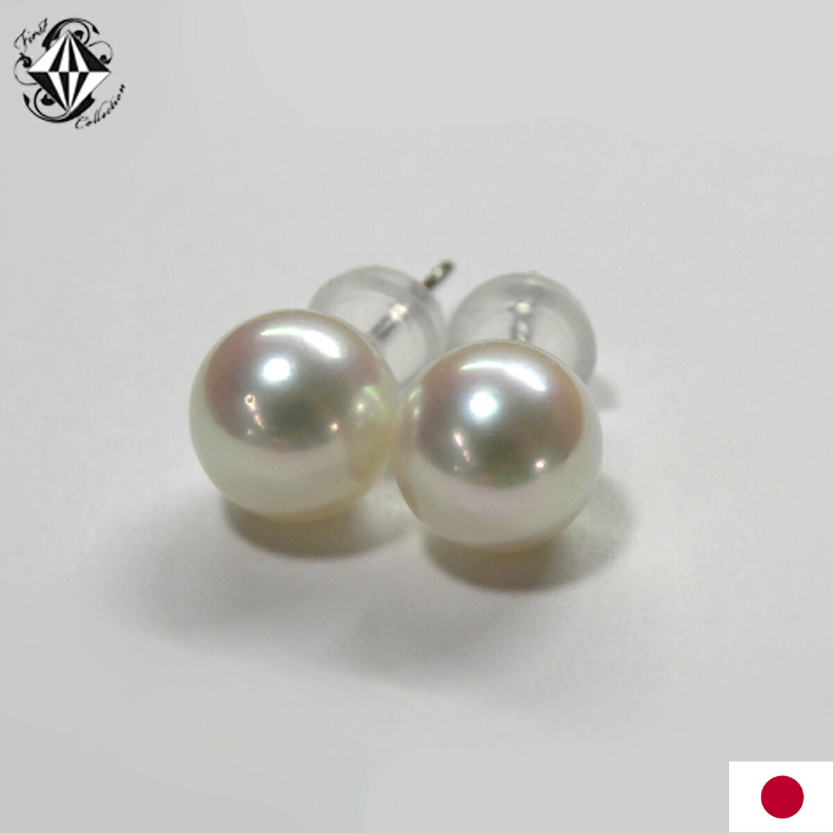 【楽天市場】K14 WG 天然 アコヤ真珠 和珠 本真珠 7.5mm前後 ピアス：ファーストコレクション工房