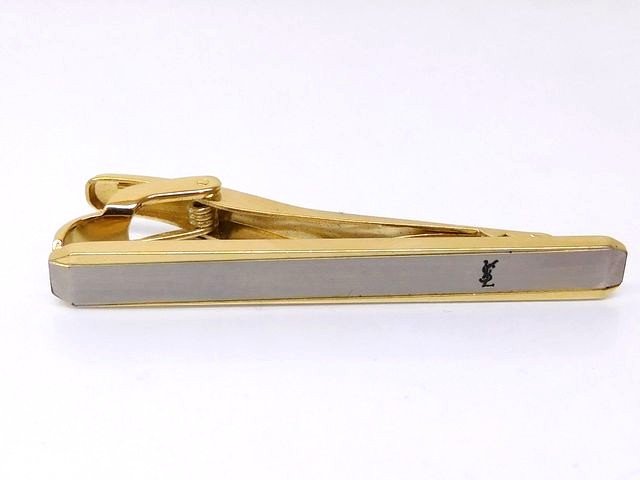 【楽天市場】3F ※送料無料※ 美品 イヴサンローラン YVES SAINT LAURENT タイバー タイピン シルバー×ゴールドカラー ...