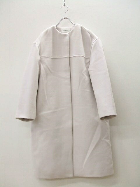 【楽天市場】FRAY I.D ノーカラーロングコート FFKB186100 サイズF ごく薄いピンク レディース フレイアイディー【中古】0 ...