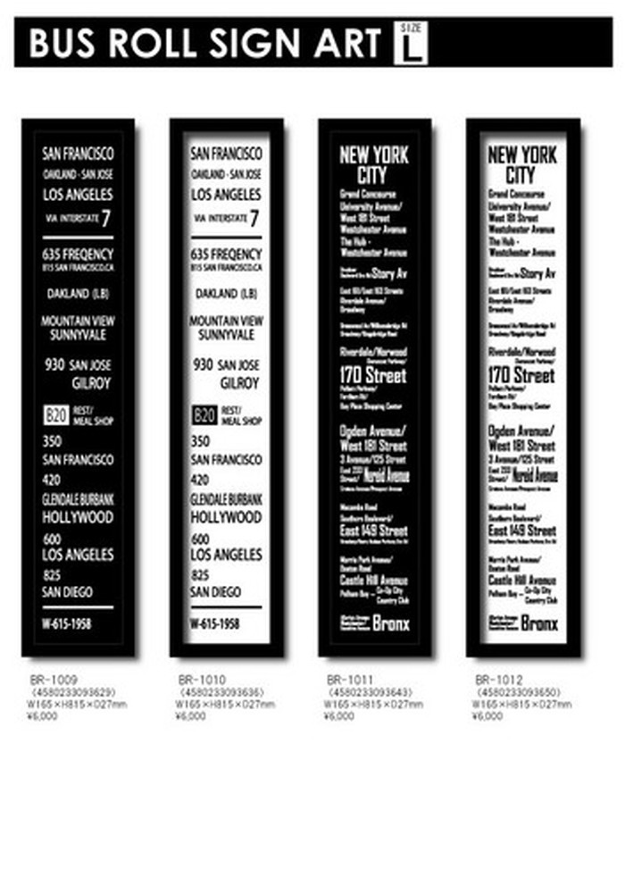 【楽天市場】BUS ROLL SIGN ART バスロールサインアート BR-1009 Lサイズ kar-4638863s9 アートパネル ...