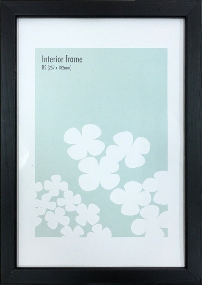 【楽天市場】額縁 木製シンプル インテリアフレーム Interior Frame Black B5 205x280x17mm B5サイズ ...