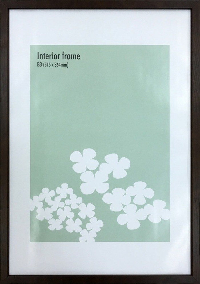 【楽天市場】額縁 木製シンプル インテリアフレーム Interior Frame Brown B3 387x538x17mm B3サイズ ...