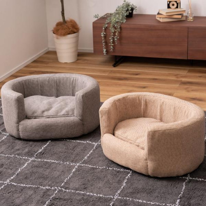 【楽天市場】ペットソファ グレー アイボリー 約W58×D44×H29.5×SH15 azu-pet-72 あす楽 マット ベッド マット ...