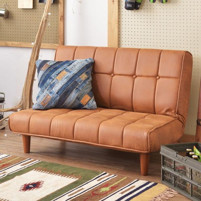 【楽天市場】フロアソファ ブラウン W102×D61-104×H31-69×SH28 azu-rkc-938 ソファ ソファ ソファベッド 送料無料 北欧 モダン 家具 インテリア ナチュラル ...