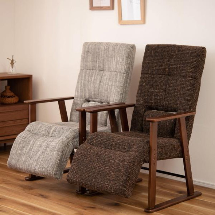 【楽天市場】マルチパーソナルチェア グレー W60.5×D77-136×H109-79×SH37/40/43 azu-rkc-51 あす楽 ラウンジチェア パーソナルチェア イス チェア 送料 ...