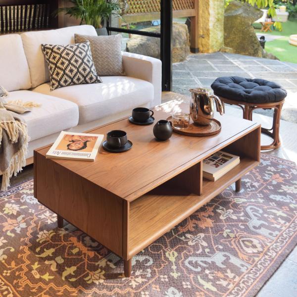 【楽天市場】ティモ センターテーブル ブラウン ナチュラル W110×D60×H40 azu-tim-31 あす楽 センターテーブル ロー ...