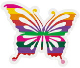【楽天市場】ステッカー No 1012 RAINBOW BUTTERFLY 【US1012】：ゼネラルステッカー