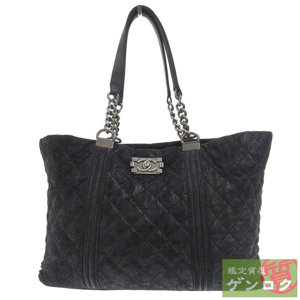 【楽天市場】【中古】CHANEL シャネル ショルダーバッグ チェーントートバッグ ブラック スエード 18番台 レディース【質屋】【代引き ...