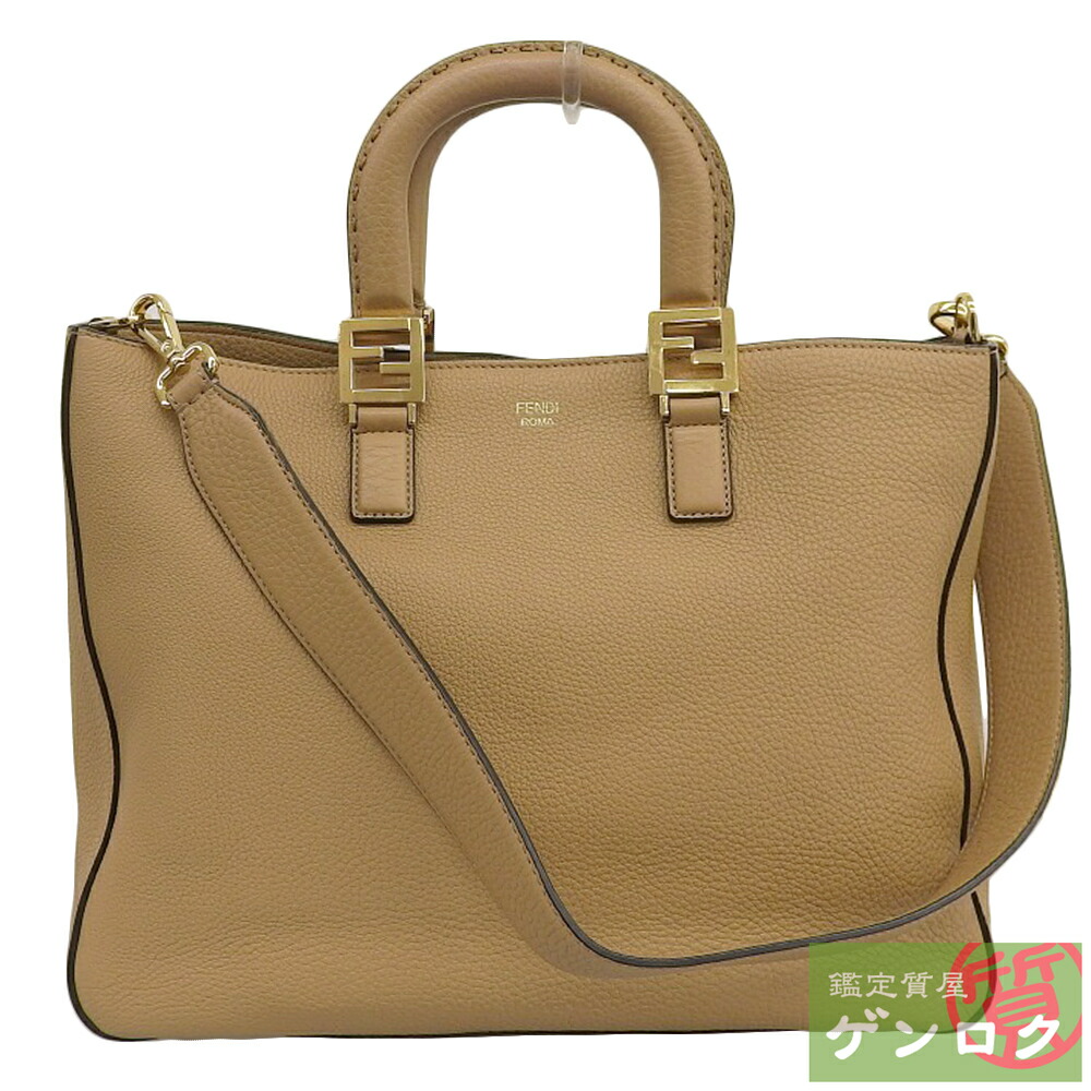 【楽天市場】【中古】FENDI フェンディ 2WAY ショルダーバッグ 斜め掛け トートバッグ ライトブラウン レザー レディース【質屋 ...