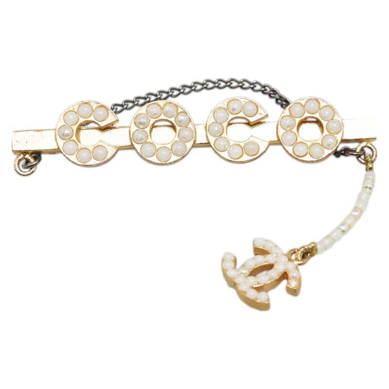 【楽天市場】シャネル ココマーク COCO チェーン ブローチ メッキ フェイクパール レディース CHANEL 【中古】：【銀座パリス】 楽天市場店