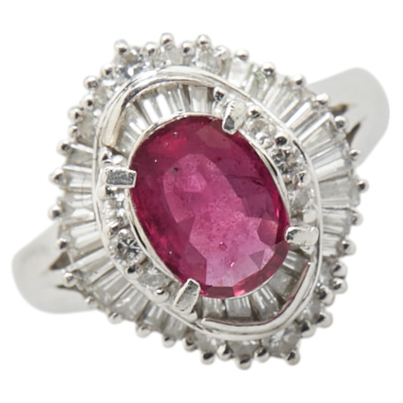 【楽天市場】ノーブランド Pt900 プラチナ ルビー1.57ct ダイヤ0.846ct リング 指輪 レディース no brand 10号 【中古】：【銀座パリス】 楽天市場店