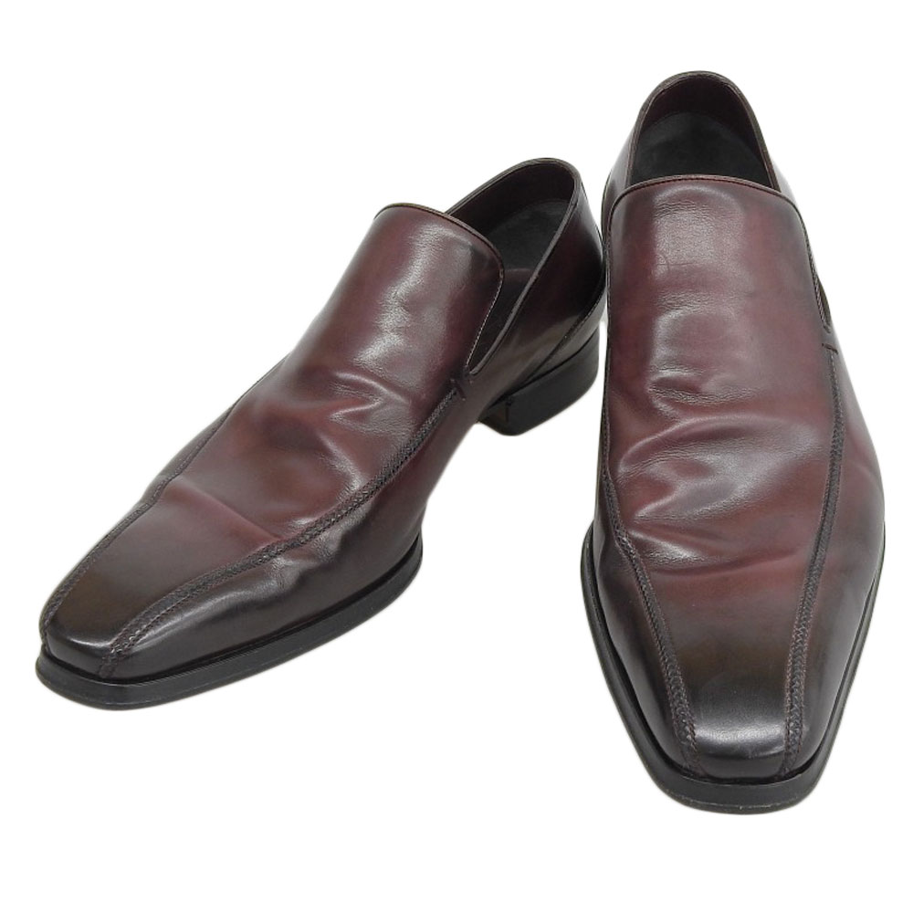 【楽天市場】楽天スーパーセール！【中古】超美品 グッチ gucci 144039 筆記体ロゴ スクエアトゥ レザー ローファー ドレスシューズ ...