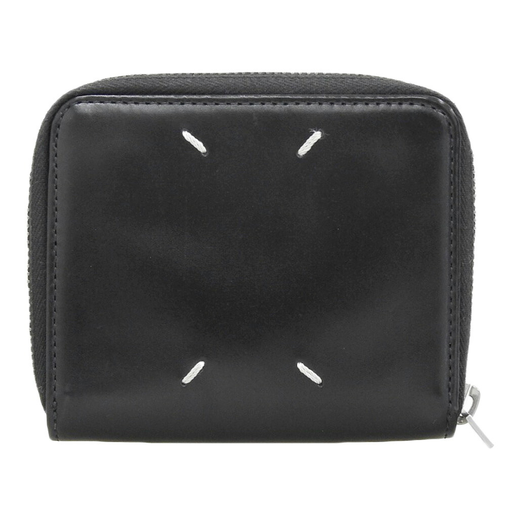 【楽天市場】楽天スーパーセール！【中古】超美品 箱付 メゾン マルジェラ 2021年商品 S55UI0197 4ステッチ ラウンドファスナー ミニ財布 黒 定価66000円 コイン未使用 押し ...