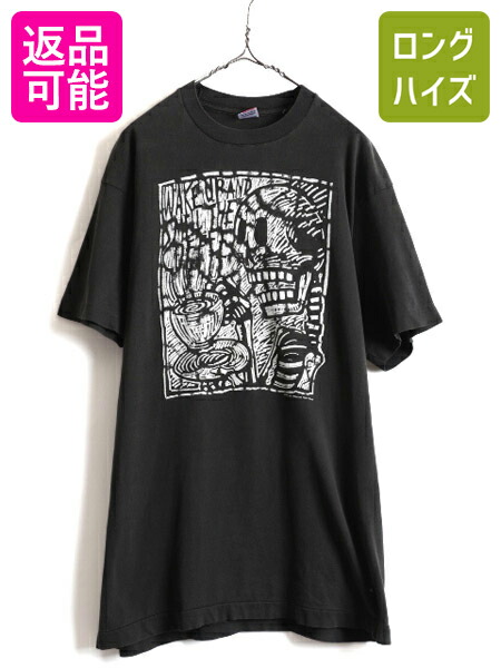 【楽天市場】80s USA製 ★ CARL SMOOL スカル アート イラスト プリント ( メンズ XL ) 黒 80年代 ビンテージ ...