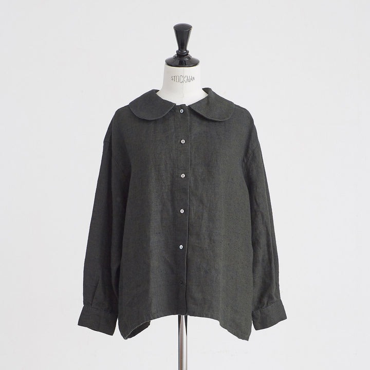 【楽天市場】HEAVENLY (ヘブンリー) | BRUSHED LINEN ROUNDCOLLAR BLOUSE (green ...