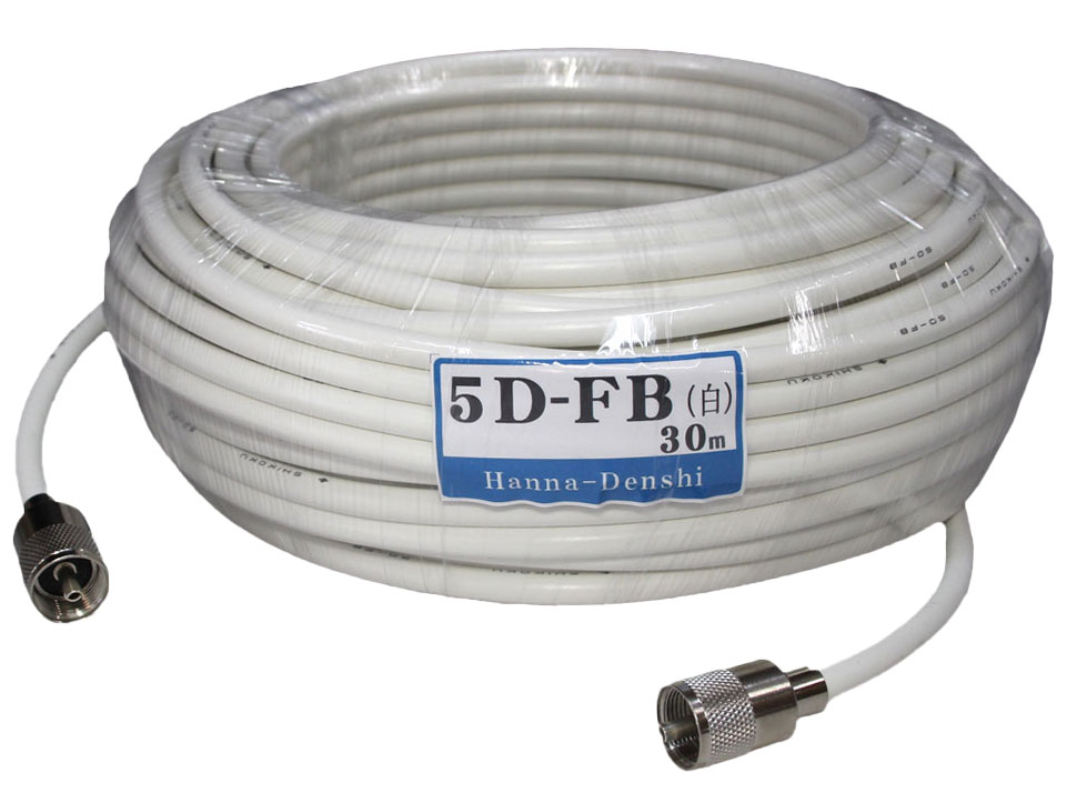 【楽天市場】5D-FB 30m (白) 両端M型コネクター付き 四国電線：Hanna Web Shop