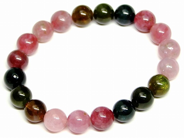 【楽天市場】66826 ミックストルマリン 電気石 9mm～10mm AAA ブレスレット 内径17cm ポーチ付き 送料無料 ブラジル産 天然石 パワーストーン：品良楽天市場店