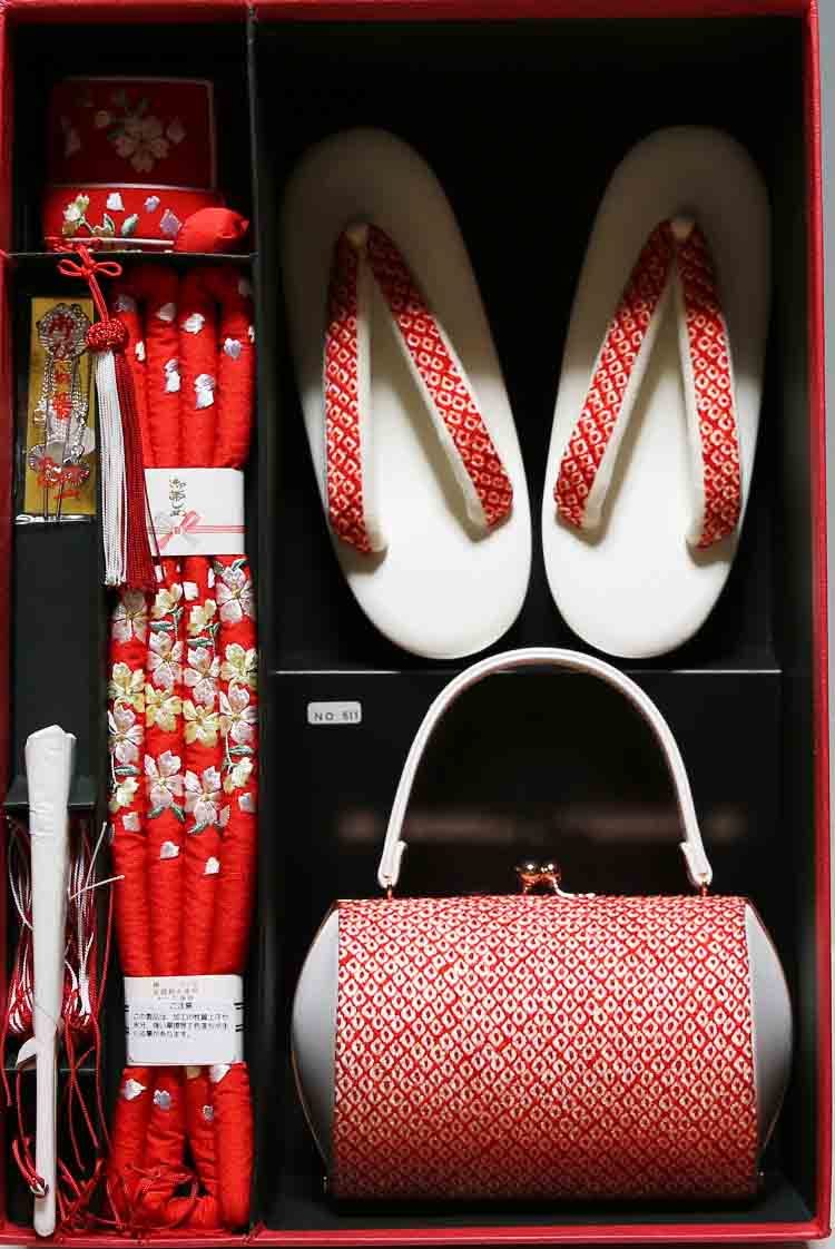 【楽天市場】正絹七五三 はこせこセット 草履サイズ21cm 極上品 215：今川屋呉服店