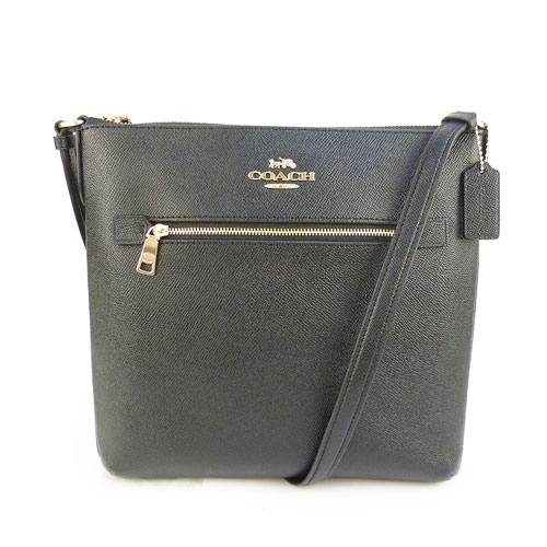 【楽天市場】【COACH コーチ】C1556 IMBLK クロスグレーン レザー ローワン ファイル ショルダーバッグ ブラック×ゴールド金具 ...