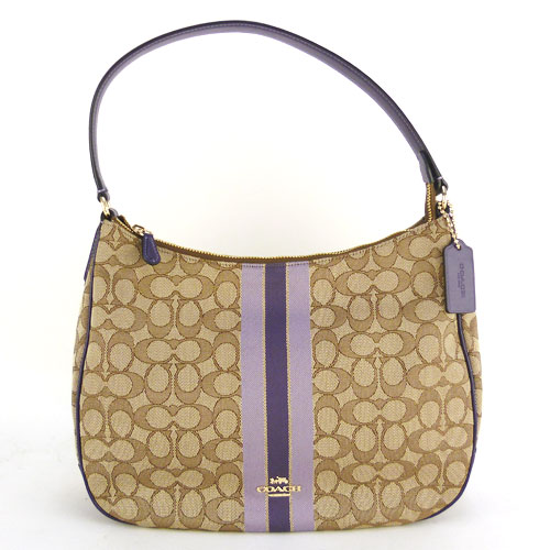 【楽天市場】【COACH コーチ】F39042 IMPUP ショルダーバッグ シグネチャー パープルマルチ 紫 ジャガード ストライプ ジップ ...